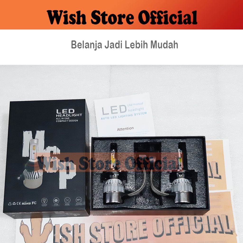 Jual Lampu Mobil Bohlamp Bohlam Head Lamp Depan Utama Dop LED Putih H4 6000K All In One Compact ...