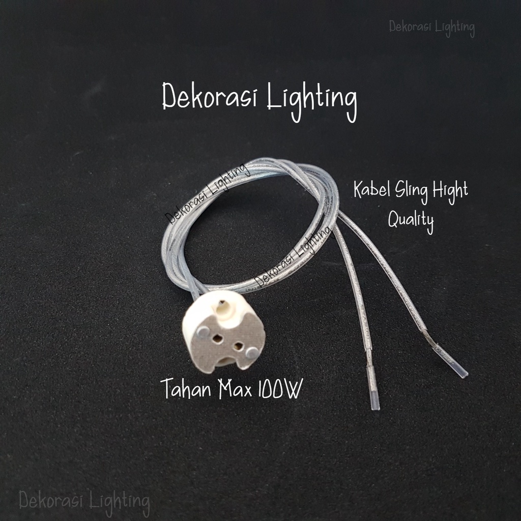Jual Fiting Halogen G4 mr16 panjang kabel 50cm soket socket fiting ...