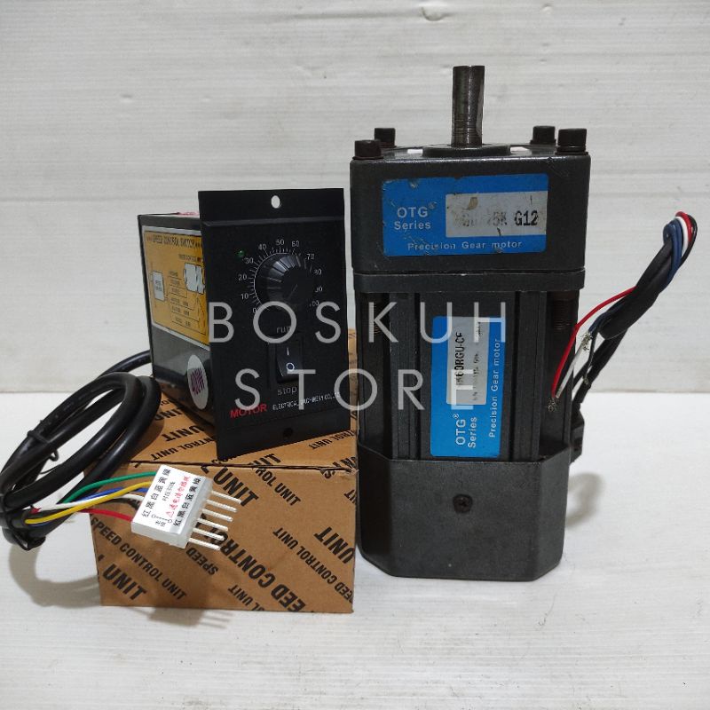 Jual OTG MOTOR GEARBOX 1PHASE + SPEED CONTROL RATIO 1:15 60W | Shopee ...