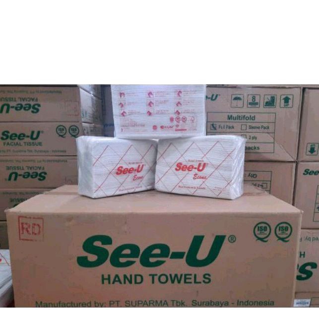 Jual Tissue Tisu See-U See Hand Towel MultiFold Econo Red 150 Sheet ...
