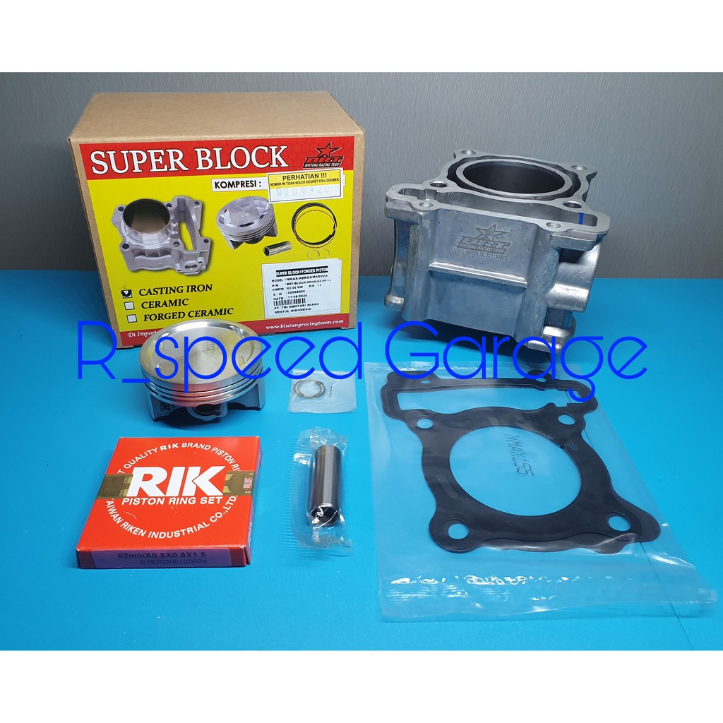 Jual BLOK CAST IRON & FORGED PISTON BRT NMAX AEROX LEXI R15 VVA MT15 ...