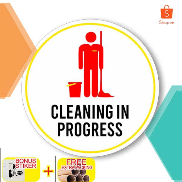 Jual sign cleaning in progress - papan tanda cleaning in progress ...