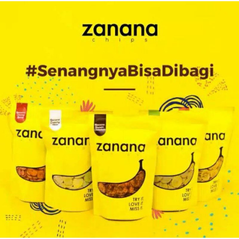 Jual Zanana snack keripik pisang aneka rasa kemasan 80gram | Shopee ...