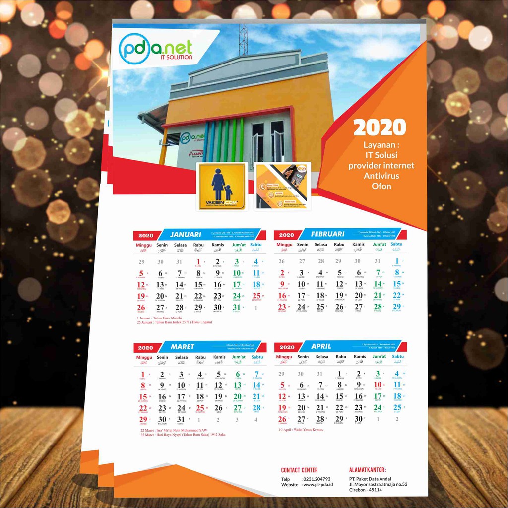 Jual Kalender Dinding 3 Bulanan (4 lbr) 2020 Custom Foto minim 50 pcs ...