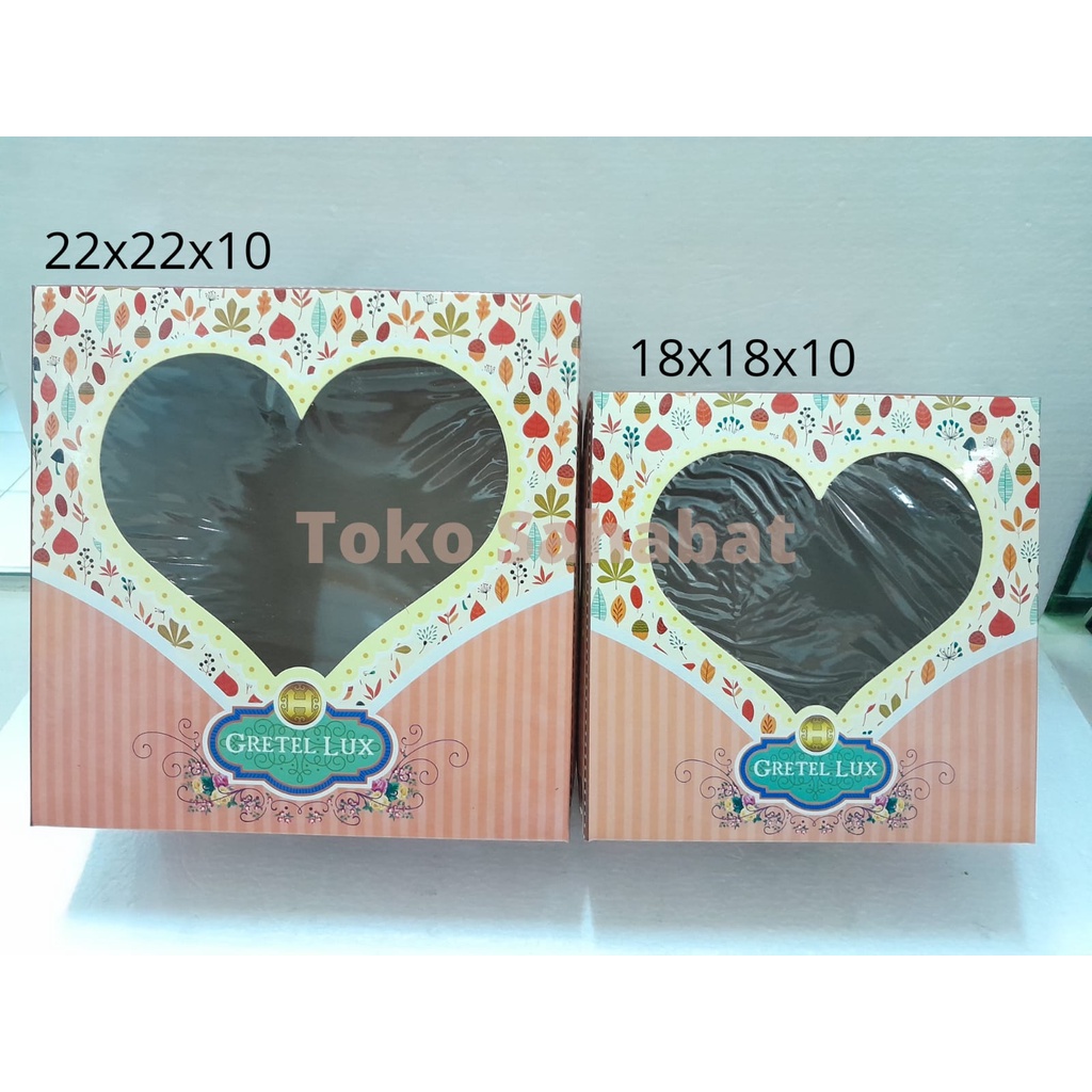 Jual Dus Tart 18x18x10 Gretel Lux || Dus Tart 22x22x10 Gretel Lux || Box Kotak Kardus Kue ...