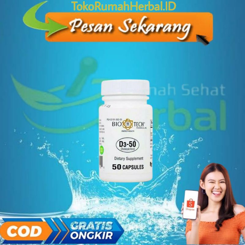 Jual Bio-Tech Pharmacal - Vitamin D3-50 50000 IU - 50 Kapsul KESEHATAN TULANG ,JANTUNG DAN ...