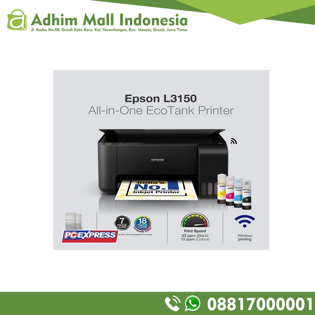 Jual PRINTER EPSON L3150 EcoTank Wifi Printer ALL IN ONE RESMI MURAH ...