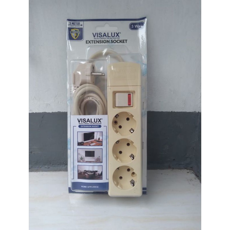 Jual VISALUX stop kontak+kabel full 3M, 3lubang/4lubang/5lubang ...