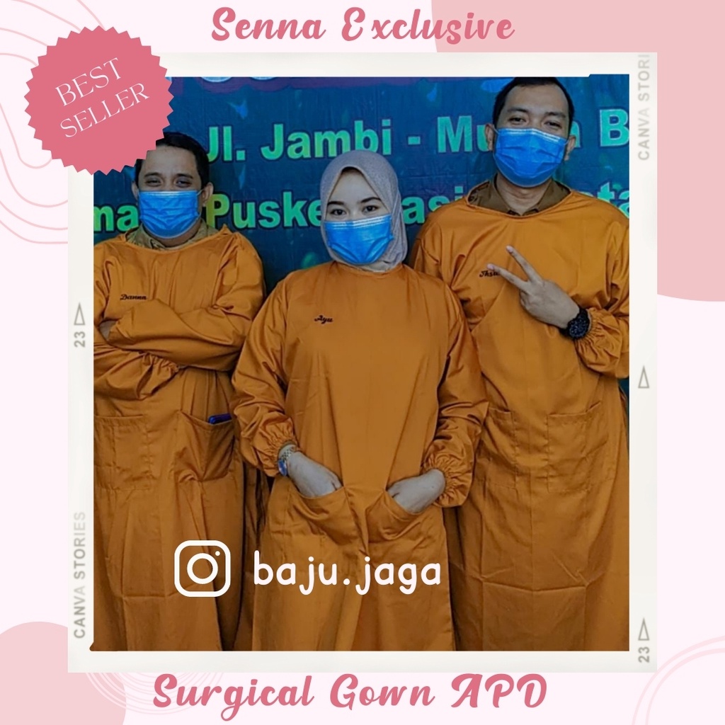 Jual APD Gown Drill Mustard Gown Surgical Gaun APD Kunyit Apron Bedah ...
