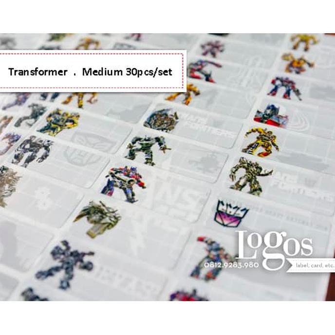 Jual Jual Transformer Sticker Medium Name Label. Stiker Karakter ...