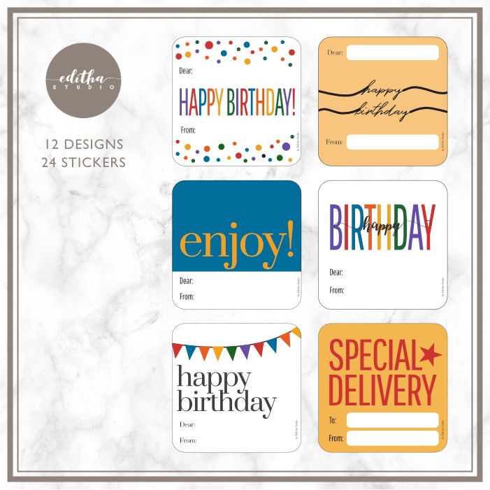 Jual Birthday Gift Tag Label Sticker | Stiker Ucapan Kado Ulang Tahun ...