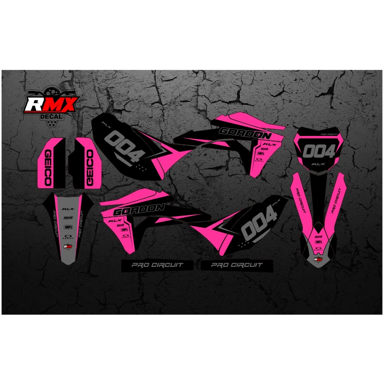 Jual DECAL GORDON FULLBODY (001) DEKAL STIKER KLX GORDON HITAM MERAH ...