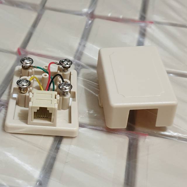 Jual Konektor Roset Telepon Port RJ11 | Shopee Indonesia