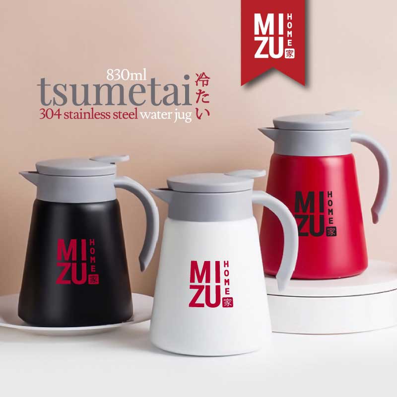 Jual MIZU TSUMETAI 830ml 304 Stainless Steel Thermos Water Jug Teko Termos Stenles Air Panas ...