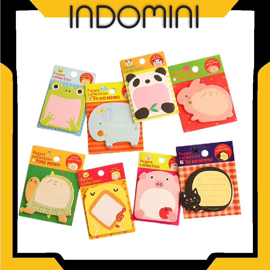 Jual INDOMINI R457 Sticky Notes Motif HewanTempelan Kertas Catatan Memo ...