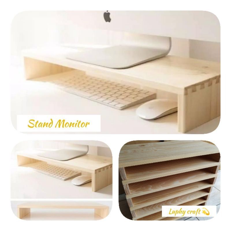 Jual Meja monitor/Stand monitor Alas kayu duduk komputer (502507 ...