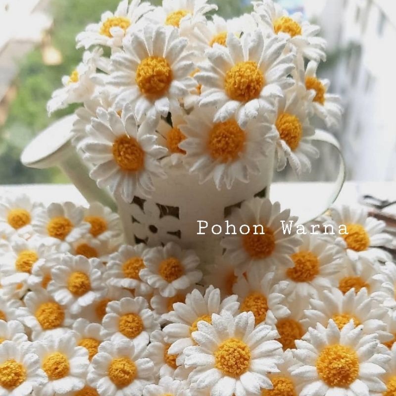 Jual Bunga Kertas Daisy / Bunga Scrapbook Matahari Bahan Mahar | Shopee ...