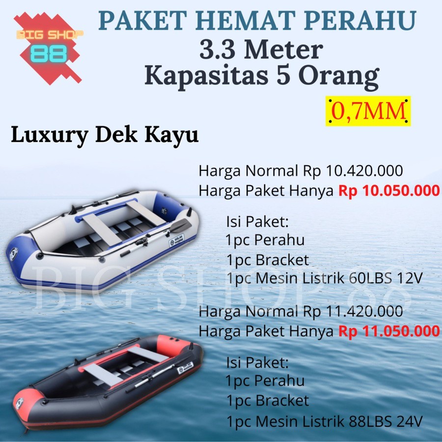Jual Paket Hemat Perahu Karet PVC Mancing Inflatable Boat Solar Marine ...