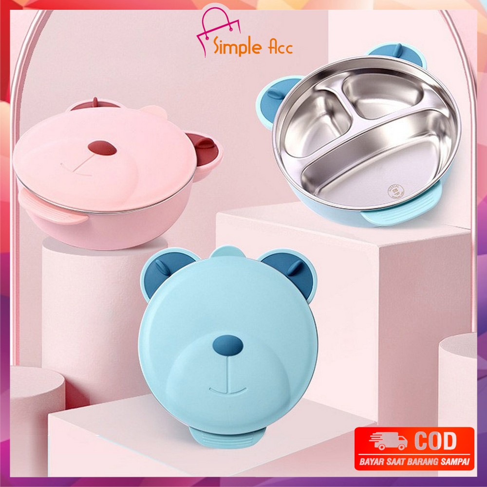 Jual DO-C353 Tempat Makan Anak Karakter Bear Lucu Set / Lunch Box Anak / Kotak Bekal Anak ...