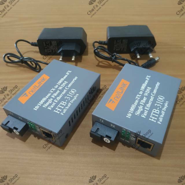 Jual Fiber Optik Media Converter 1 Pasang Set HTB-3100 A B SC Ke Ethernet 10/100 Mbps RJ45 FO ...