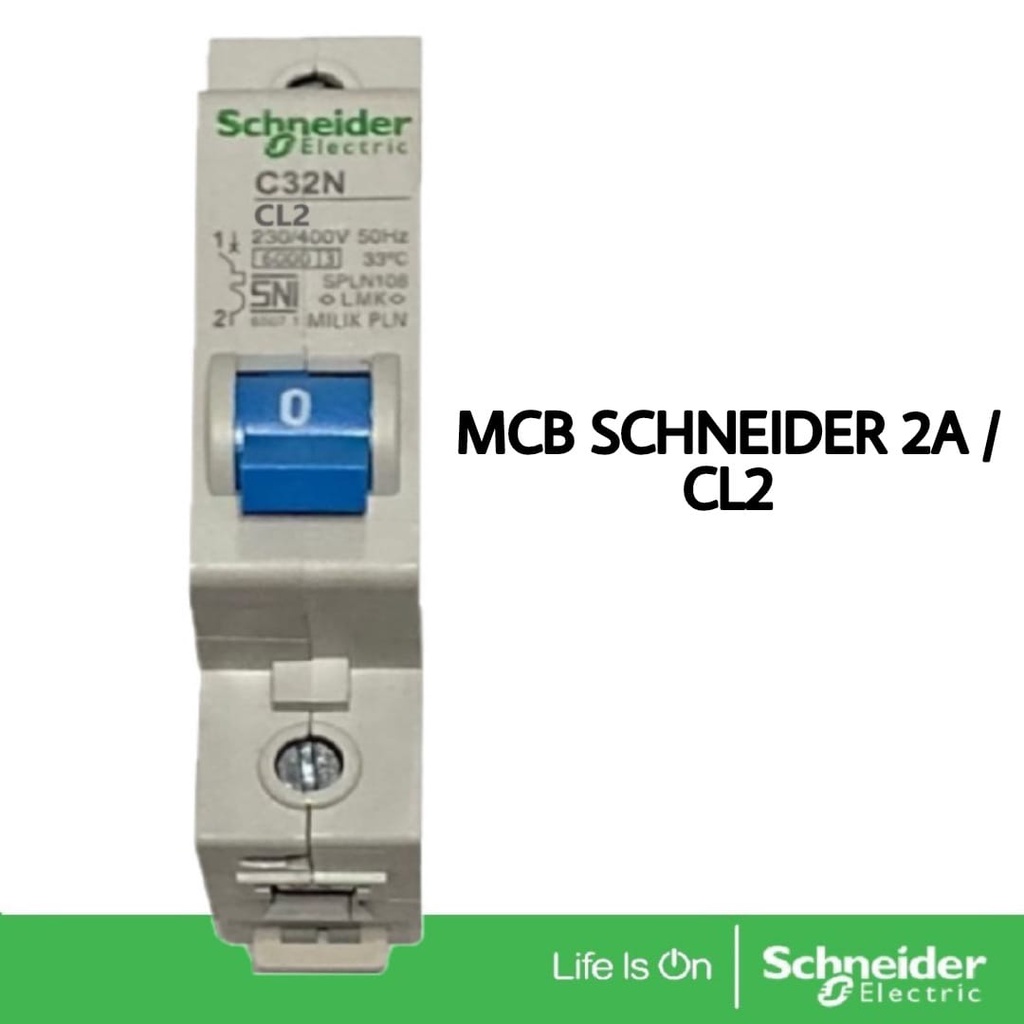 Jual MCB SCHNEIDER 2 AMPERE 2A 4A 6A 10A 16A 20A 25A 35A 40A CL C32N BIRU SPLN PLN PEMUTUS ARUS ...
