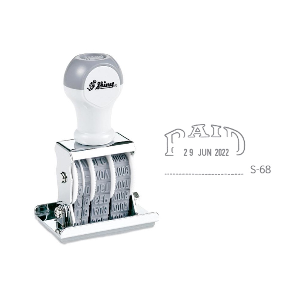 Jual Stempel Shiny Die Plate Dater Stamp S-68 | Shopee Indonesia