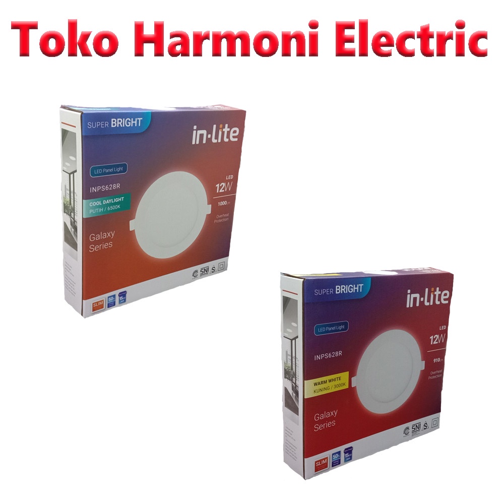 Jual LAMPU PANEL LED DOWNLIGHT BULAT IN-LITE INLITE 12WATT INBOW ...