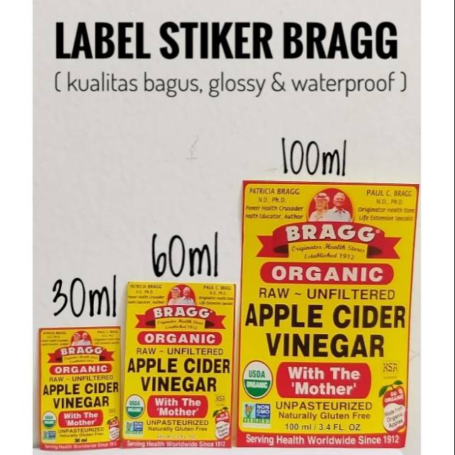 Jual Label Stiker BRAGG (LOGO CUKA APEL) | Shopee Indonesia