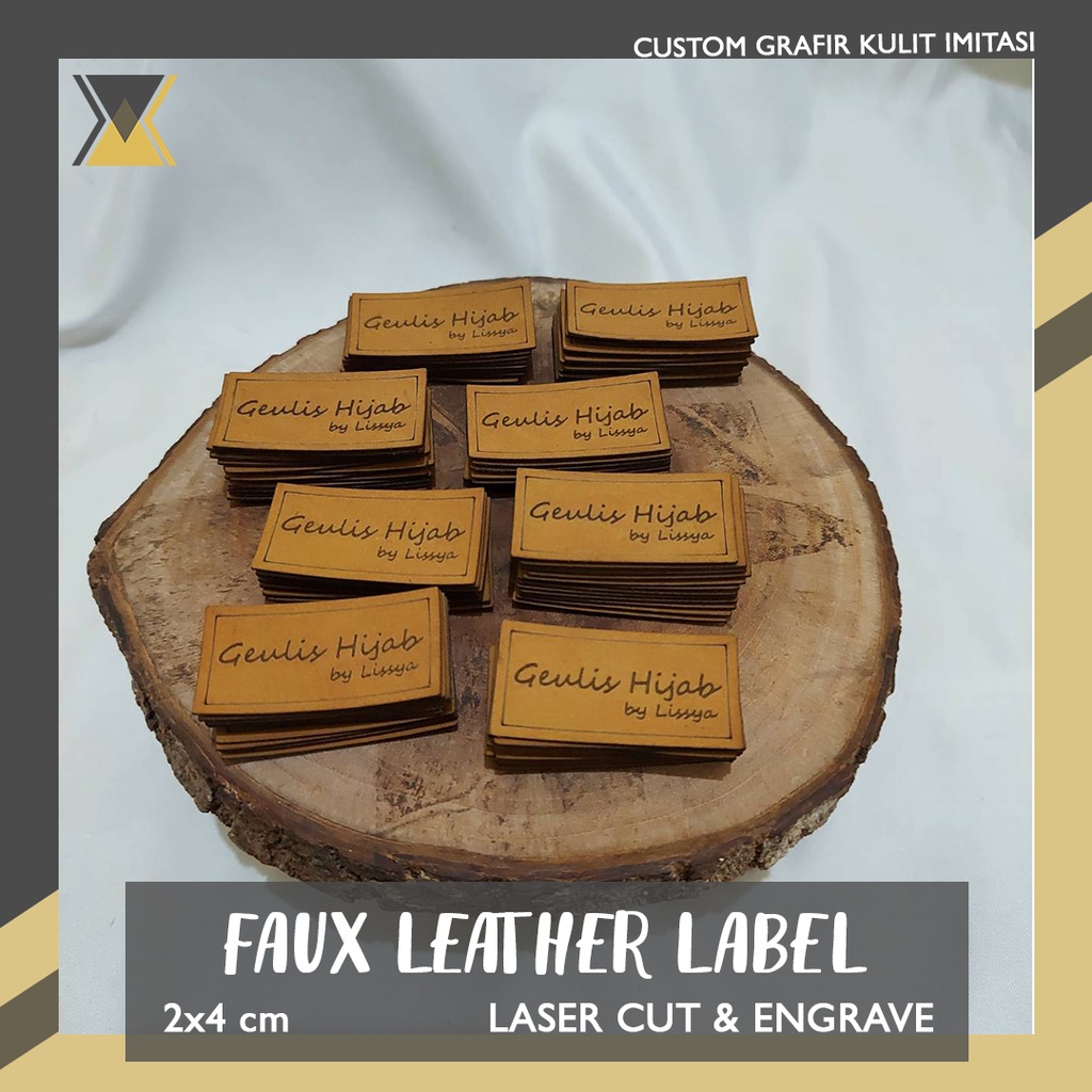 Jual Custom Grafir Logo Label Kulit Kulit Imitasi 2x4 cm | Shopee Indonesia