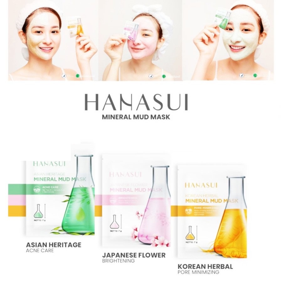 Jual [1 PCS] Hanasui Mineral Mud Mask Japanese Flower dengan Kandungan ...