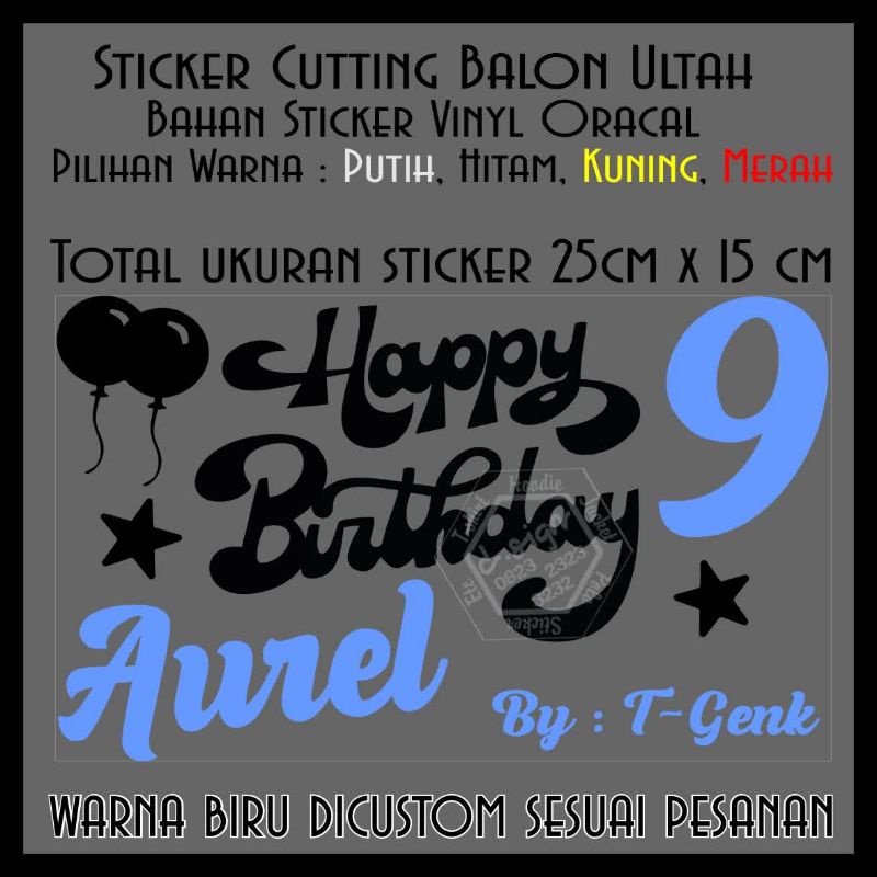 Jual Cutting Sticker Ucapan Balon - ucapan/hadiah | Shopee Indonesia