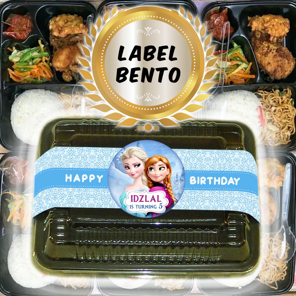 Jual FROZEN - LABEL BENTO / LABEL AQIQAH / LABEL NASI BENTO ULTAH ULANG ...
