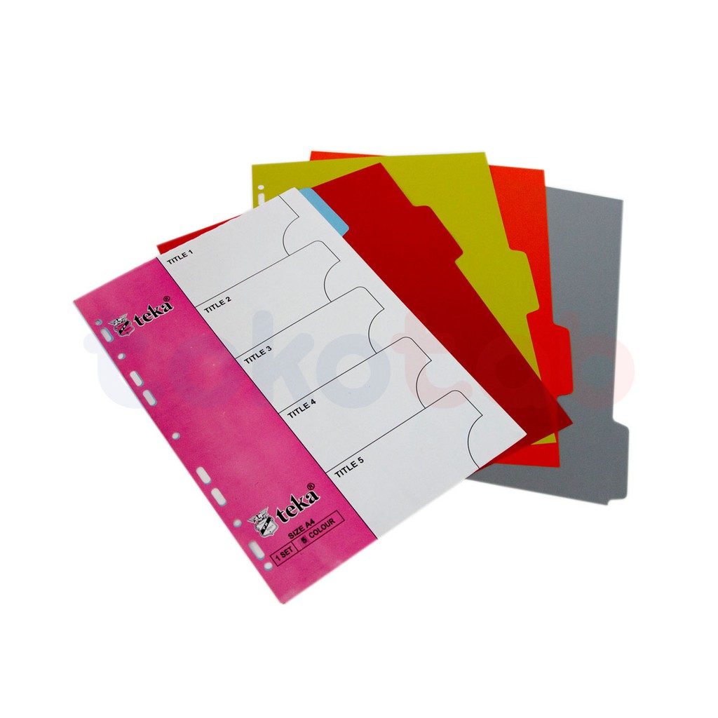 Jual Tokotab - TEKA Devider Pembatas Dokumen Ordner A4 PP Index 5 Warna ...