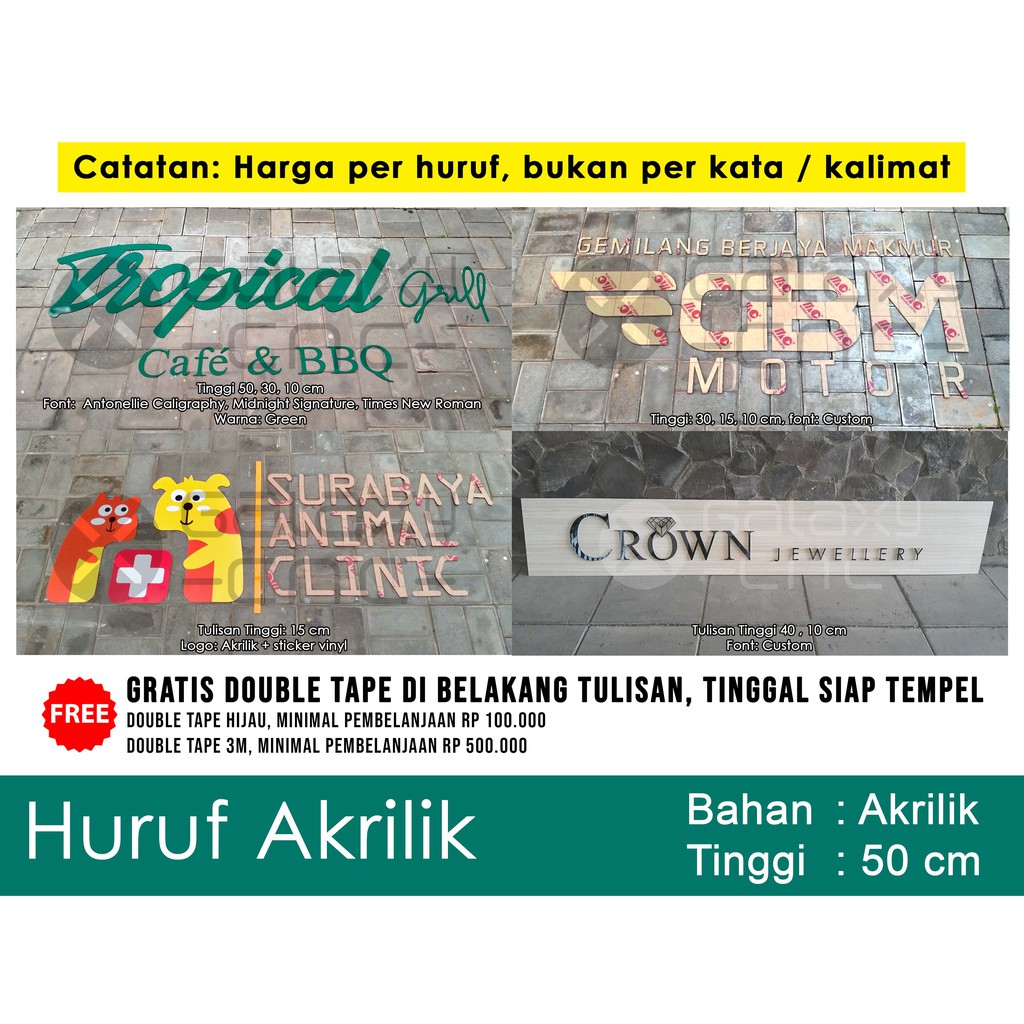 Jual Custom huruf Akrilik tinggi 50 cm - tulisan / hiasan / wedding ...
