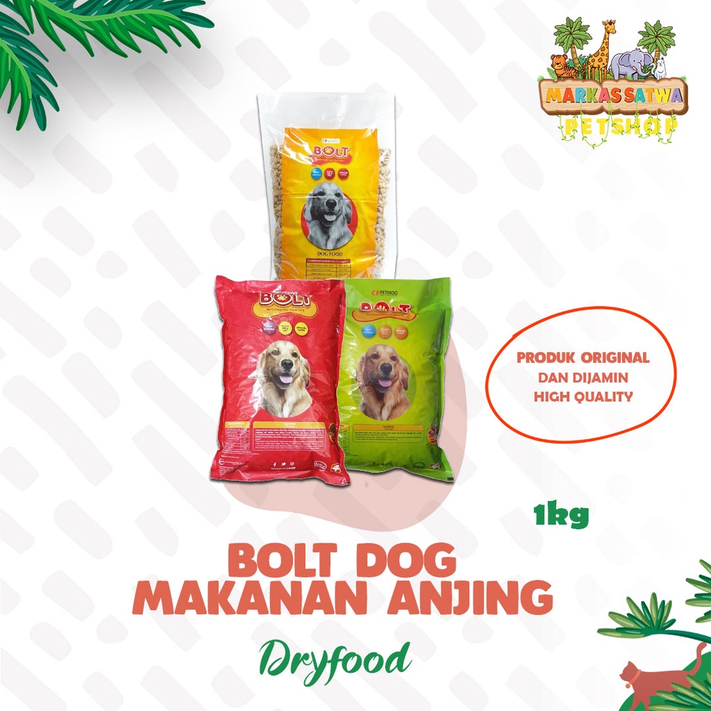 Jual BOLT DOG 1kg rasa Beef atau Lamb Makanan anjing kering premium dan ...