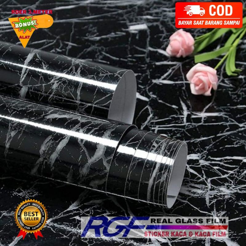 Jual Wallpaper Motif Marmer Glossy Stiker Dapur Anti Minyak Dan Panas ...