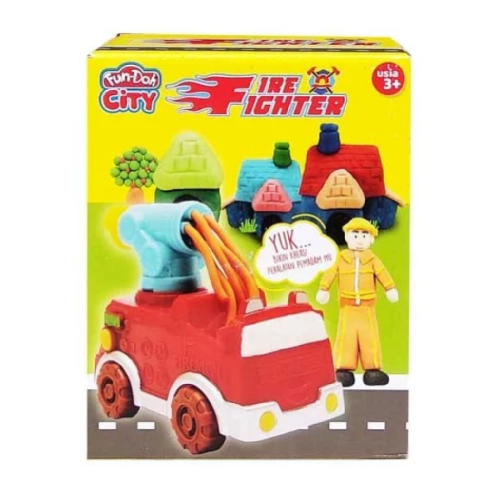 Jual Mainan Fundoh Pemadam Kebakaran Fun Doh City Malam Lilin Anak Fire ...