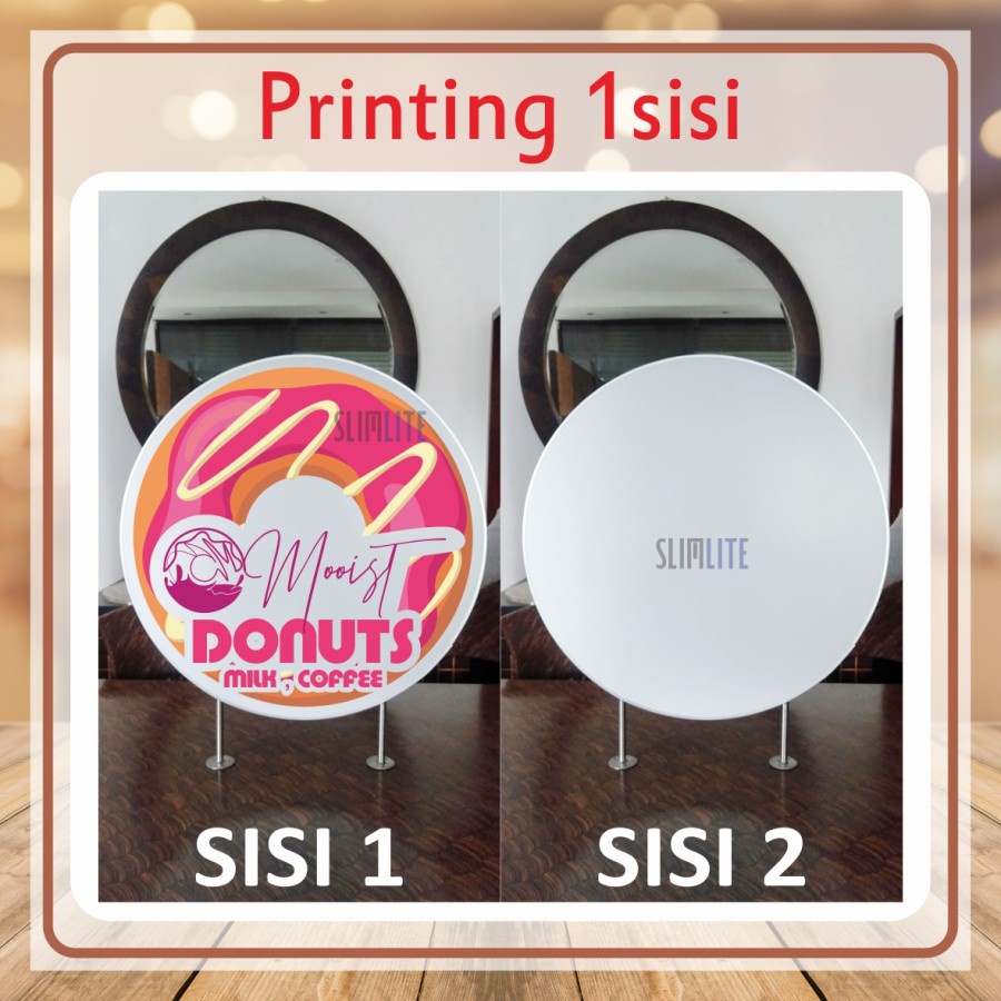 Jual Sign Board Bulat 80cm / Neon Box tanpa Lampu / Papan Nama bulat ...