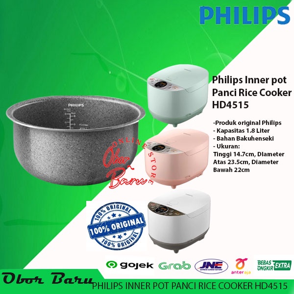 Jual PHILIPS Inner Pot 1,8 L Bakuhanseki HD4515 Panci Rice cooker HD ...