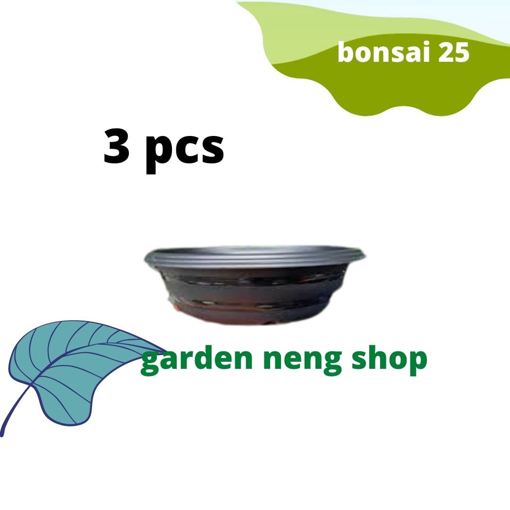 Jual (3 PCS ) POT BONSAI 25 CM HITAM AZALEA/ POT BONSAI DIAMETER 25CM ...