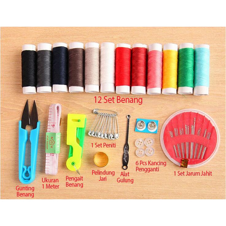 Jual Alat Set Jahit Sewing Set 12 Benang | Shopee Indonesia