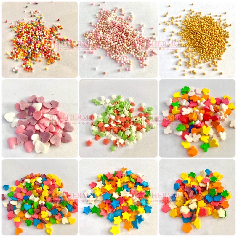 Jual (50 gr) Sprinkles Spikel Trimit Confetti Conveti Springkel Hiasan ...