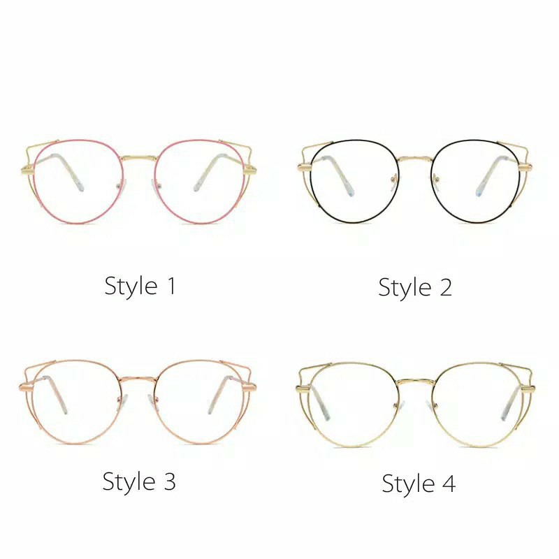 Jual Kacamata FASHION Frame EG53 Anti Radiasi Metal Gaya Retro Untuk Pria / Wanita | Shopee ...