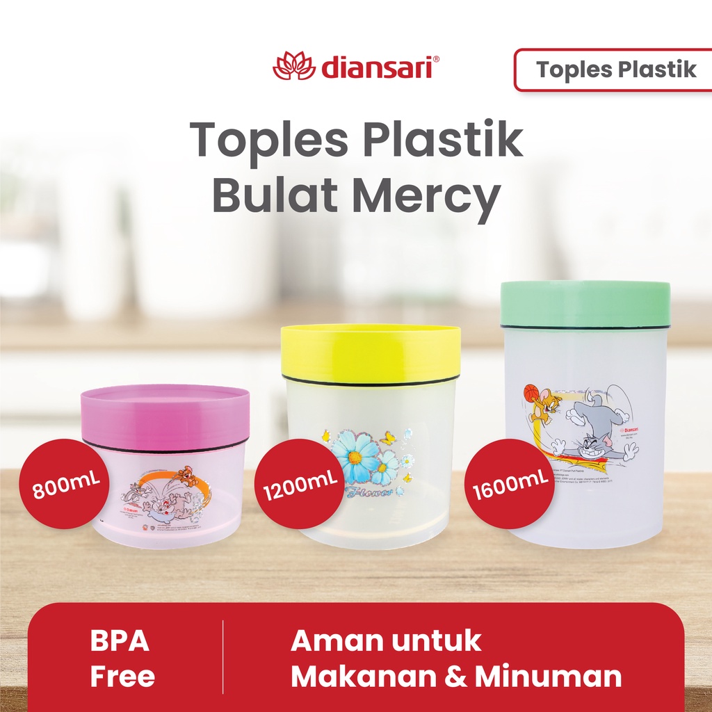 Jual DIANSARI - Toples Plastik Bulat - Mercy | Shopee Indonesia