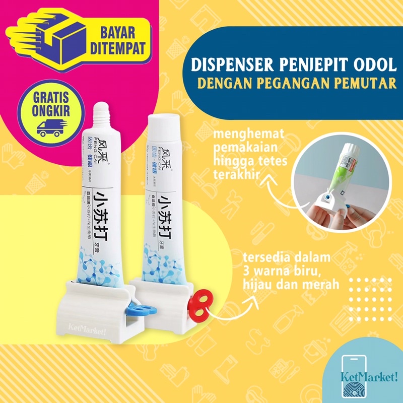 Jual ROLLING TOOTHPASTE DISPENSER Alat Penjepit Pasta Gigi Putar Odol ...
