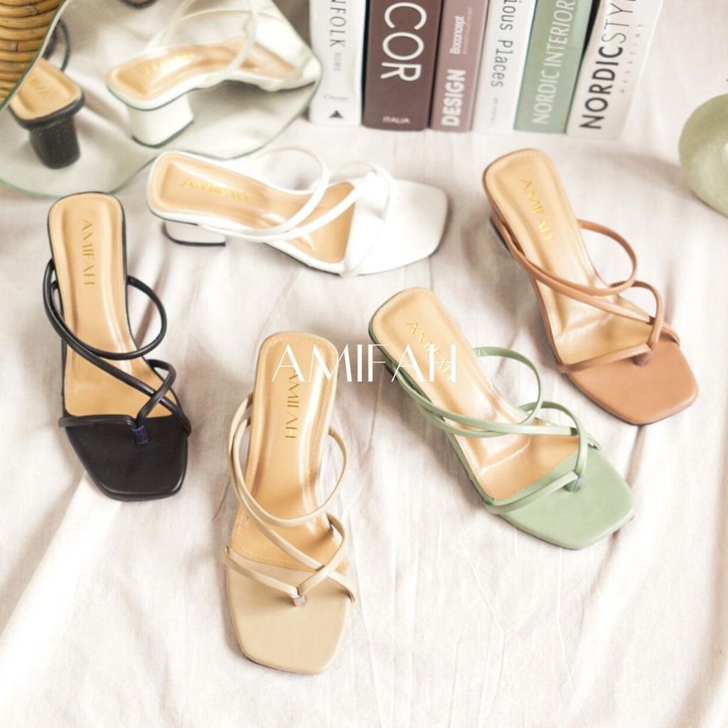 Jual AMIFAH SENDAL HEELS 5CM ( ATIFA SERIES ) | Shopee Indonesia
