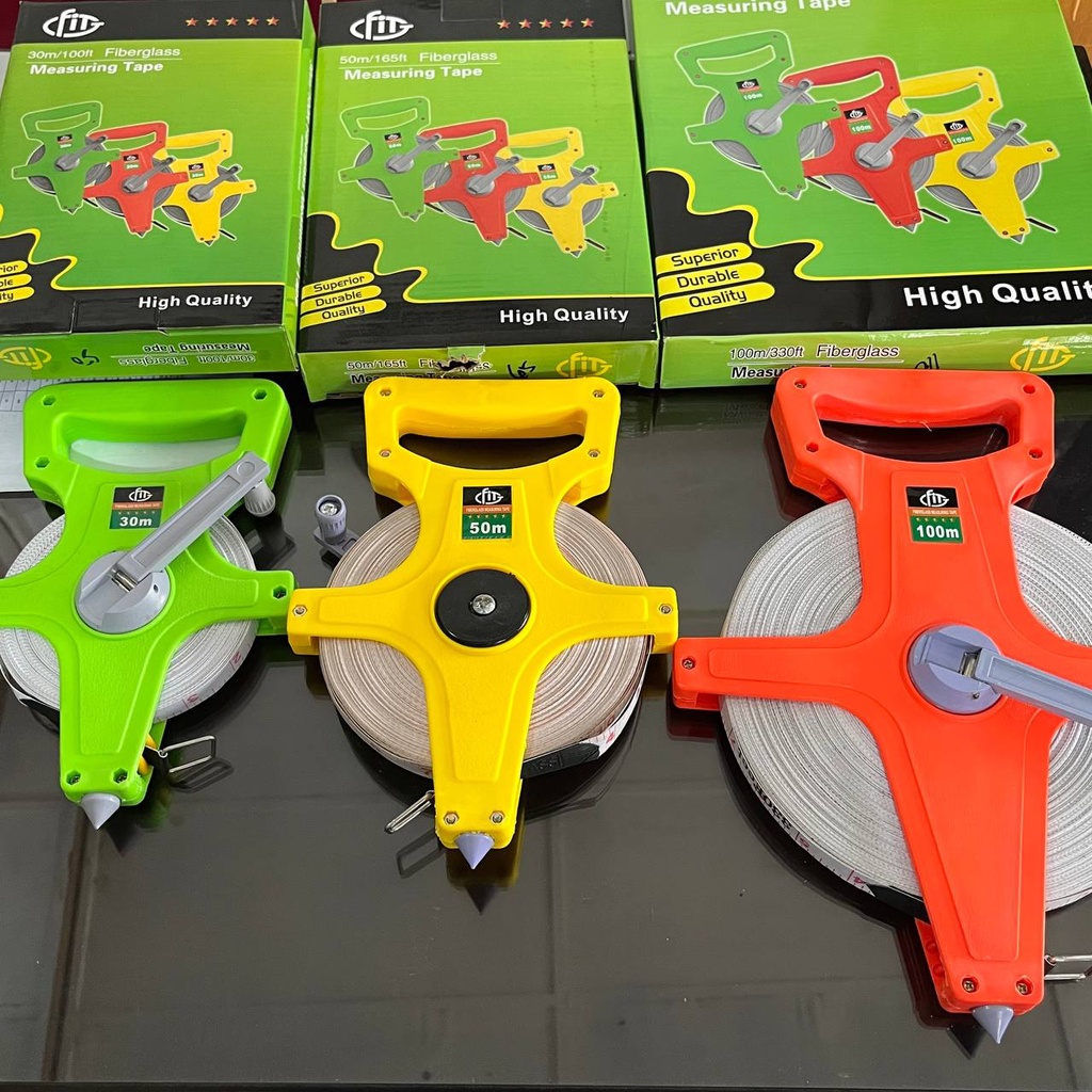 Jual METERAN TANCAP FIT 50 METER / GULUNG TANAM UKUR TANAH GAGANG FIBER ...