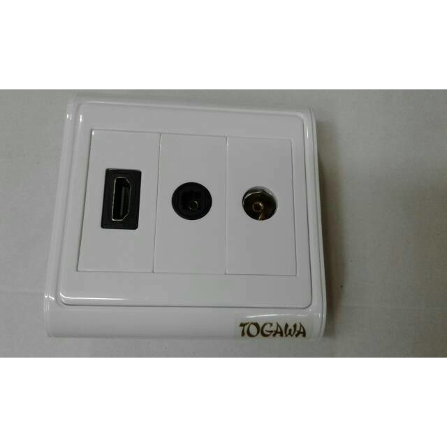 Jual Faceplate isi 3 = L HDMI + I OPTIK + JACK ANTENA TV | Shopee Indonesia