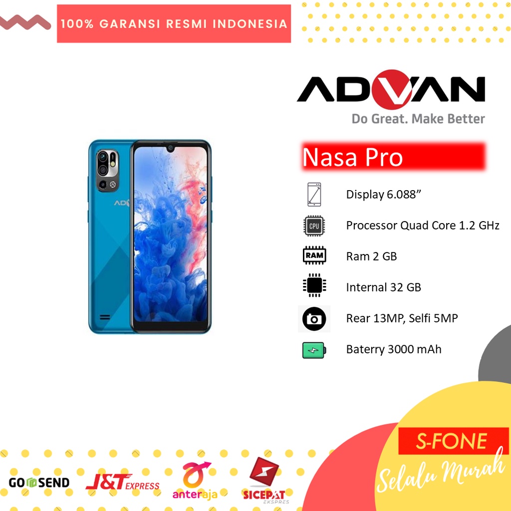 Jual Advan Nasa Pro 2/32GB Garansi Resmi | Shopee Indonesia