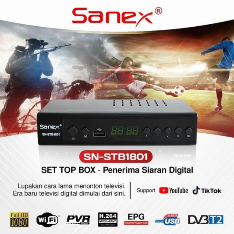 Jual STB SET TOP BOX DIGITAL DVB-T2 SANEX SN STB1801 / STB DIGITAL FULL ...